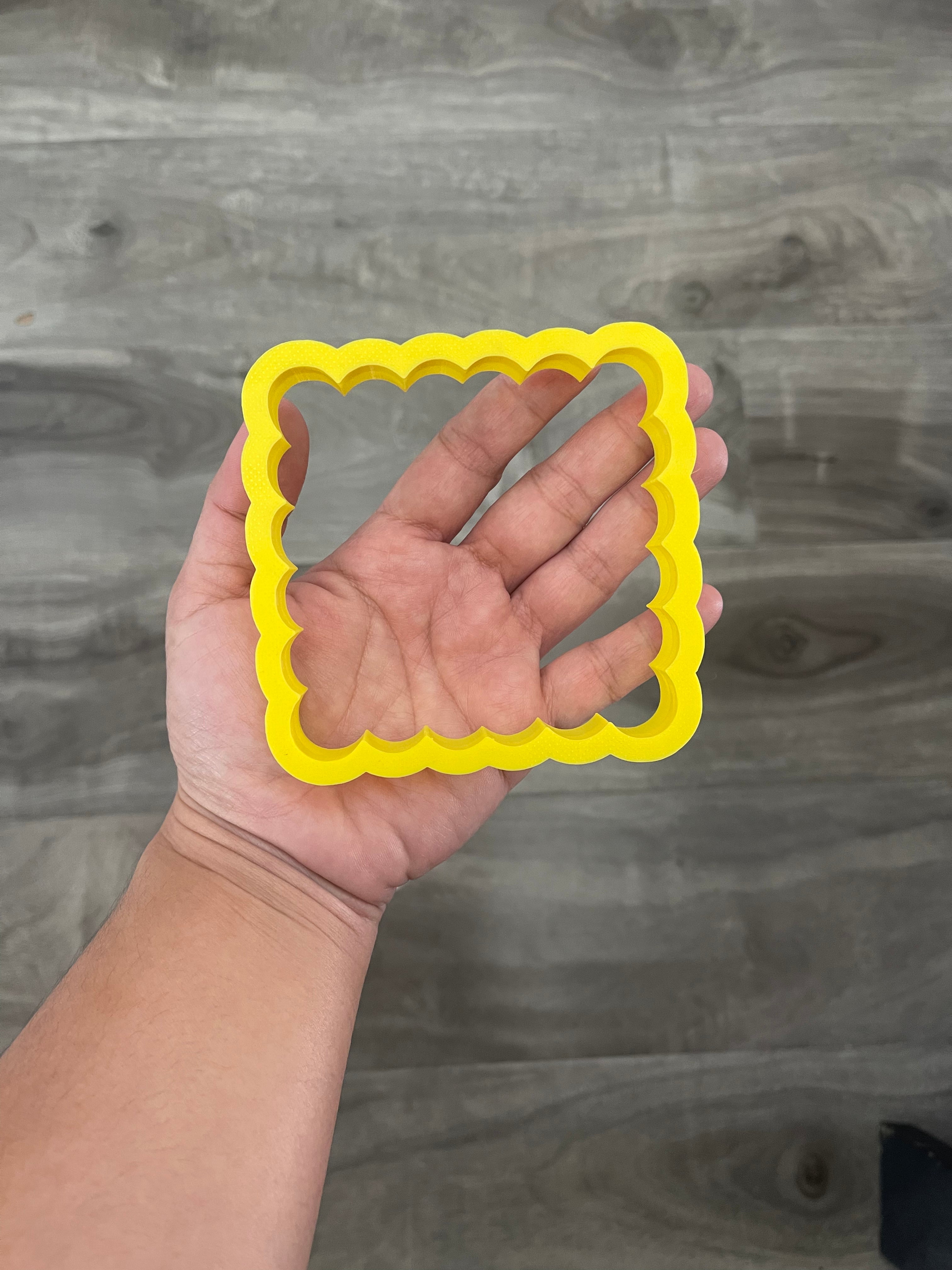 Scalloped Square Cookie Cutter (even scallop and sides) – Busy Bee Sweet